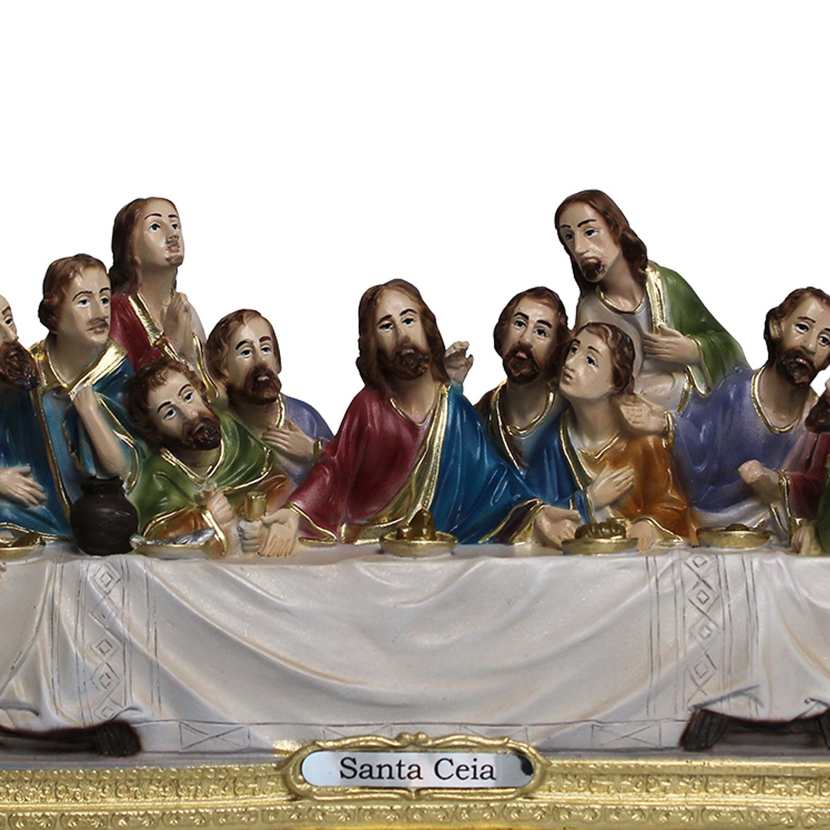 Imagem Santa Ceia de Resina Nacional - 12 cm x 22 cm - Casa da Mãe ...