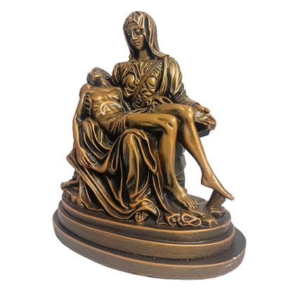 Pietá em Mármore Bronze 18cm | Casa da Mãe - Casa da Mãe Artigos Religiosos