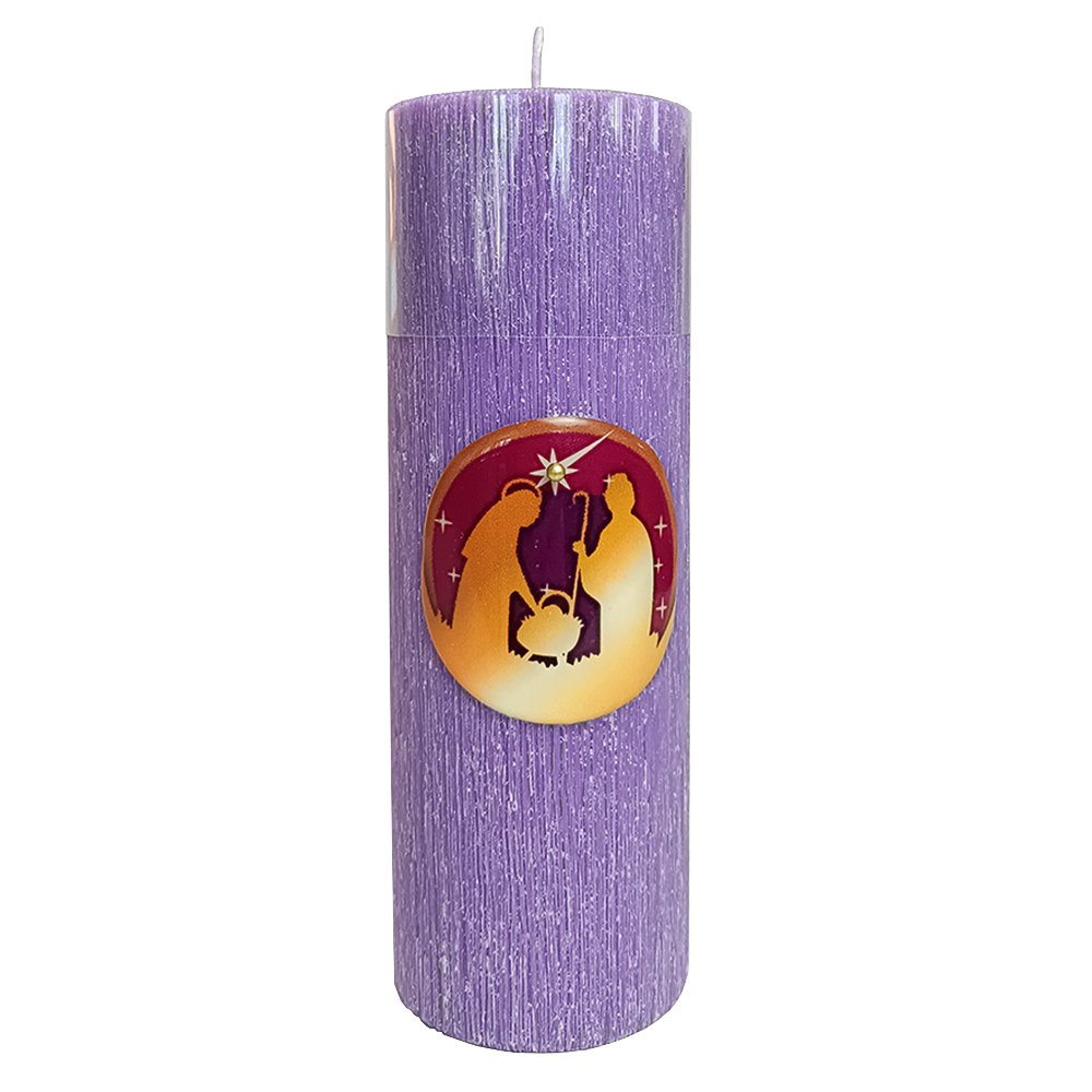 Vela Altar e Advento 20 cm x 7 cm Roxa Texturizada - Nascimento - Casa ...